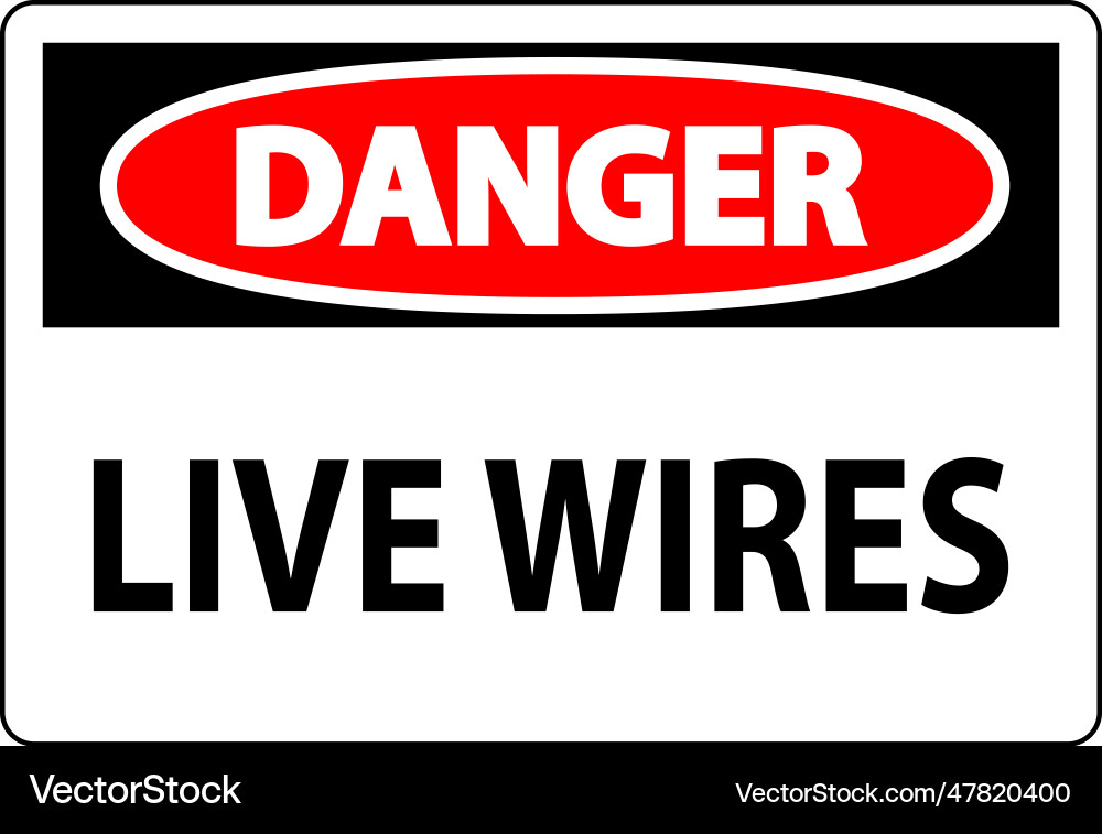 Danger sign live wires on white background Vector Image