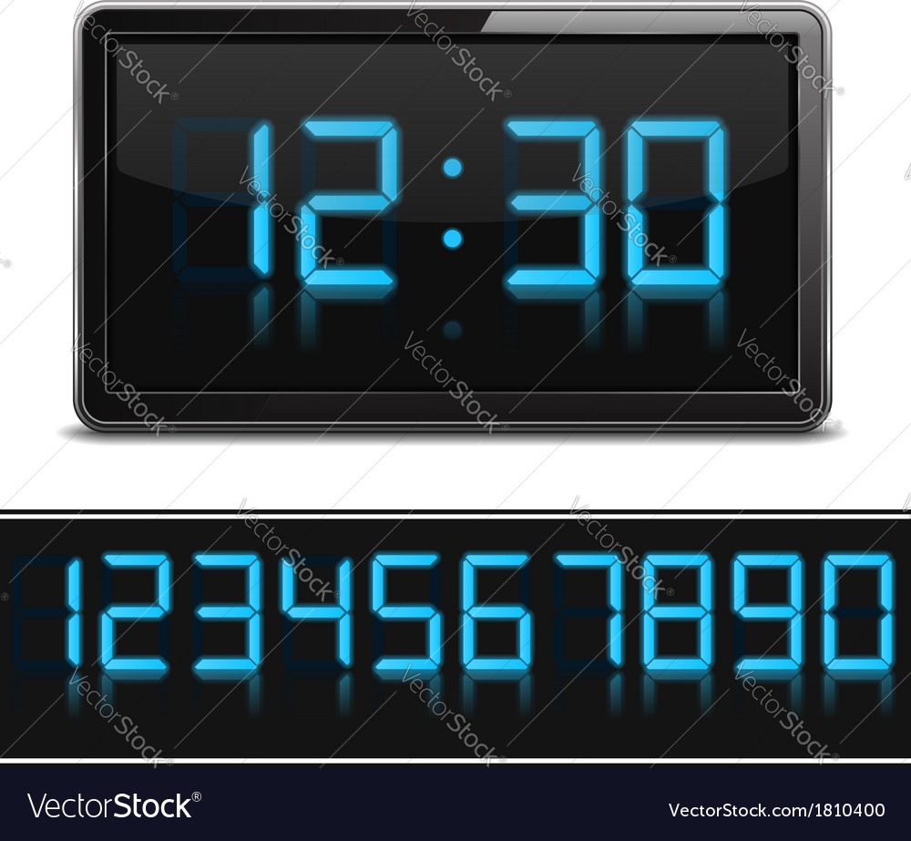 Digital clock Royalty Free Vector Image - VectorStock