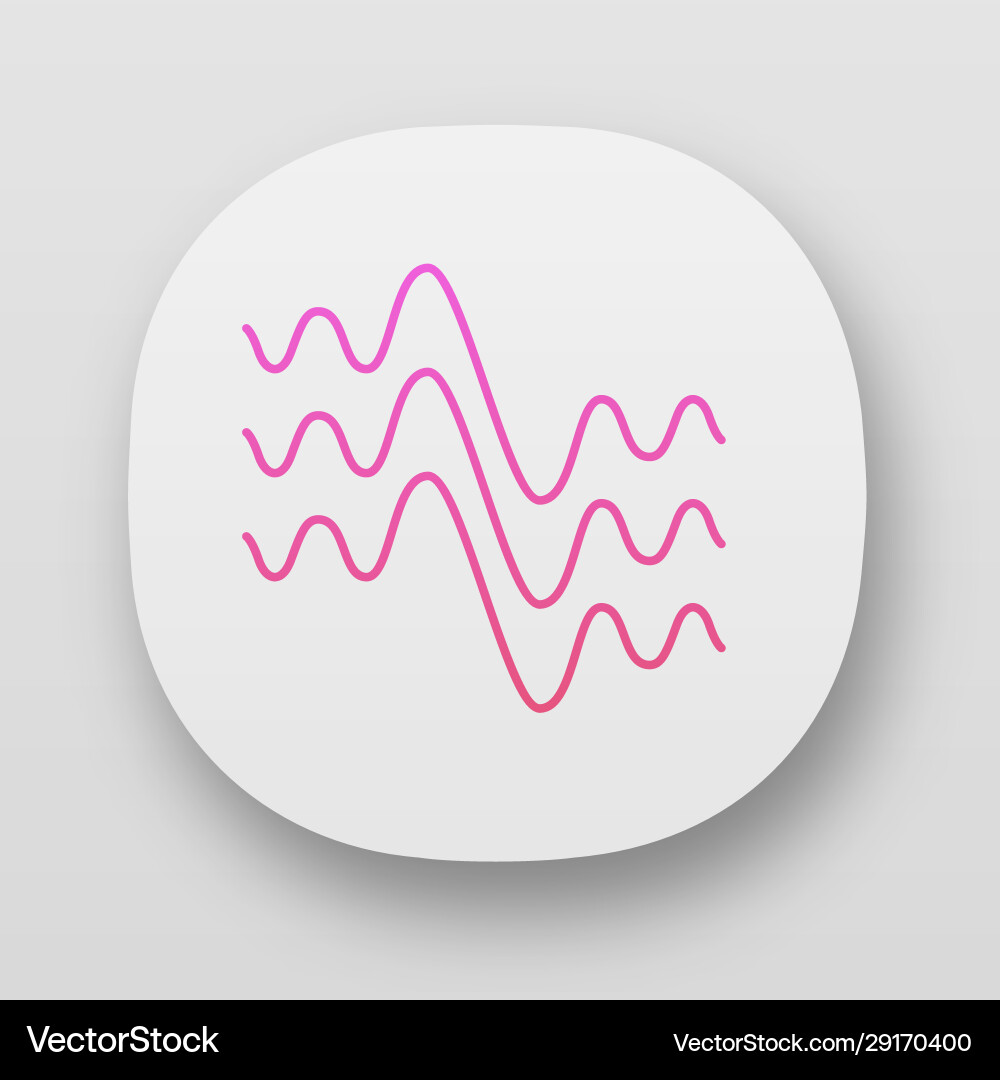 Flowing wavy lines app icon uiux user interface Vector Image