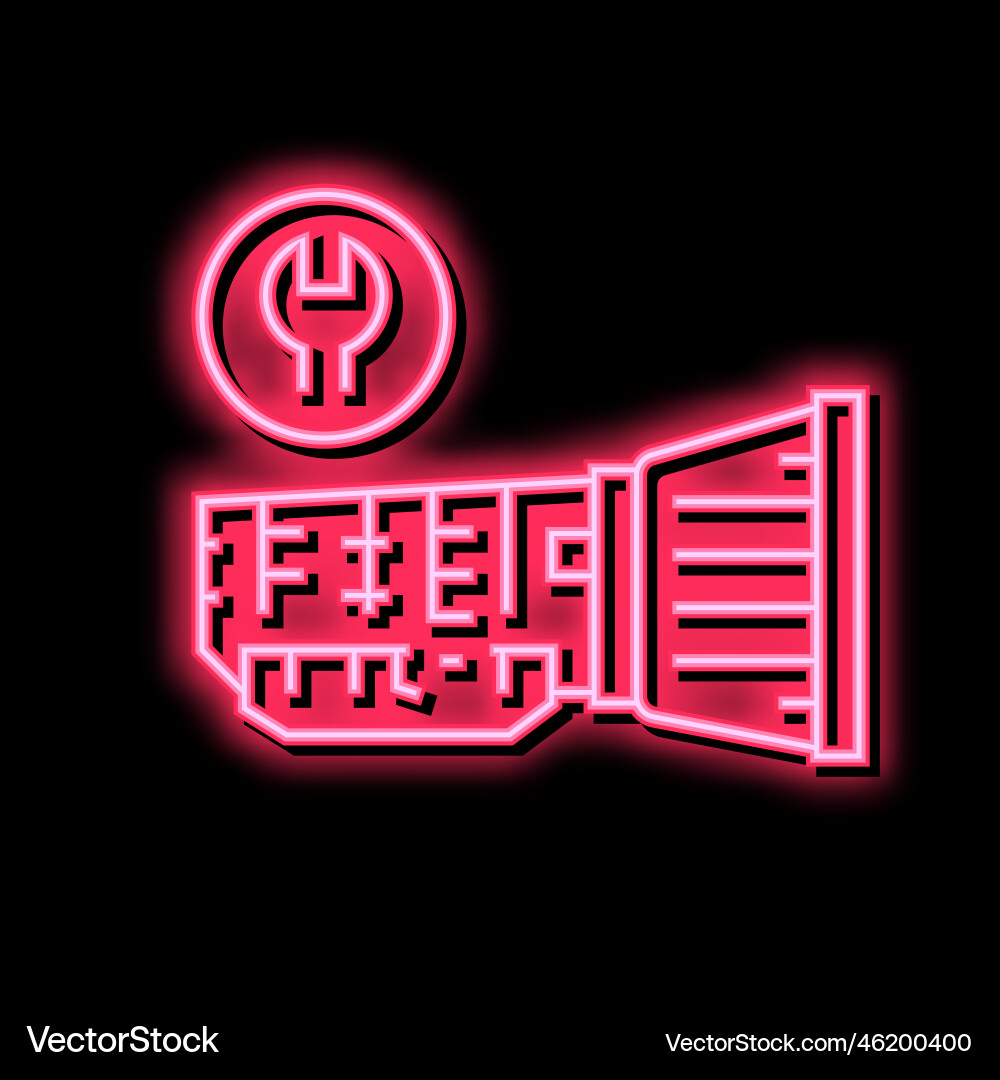 Gearbox repair neon glow icon Royalty Free Vector Image