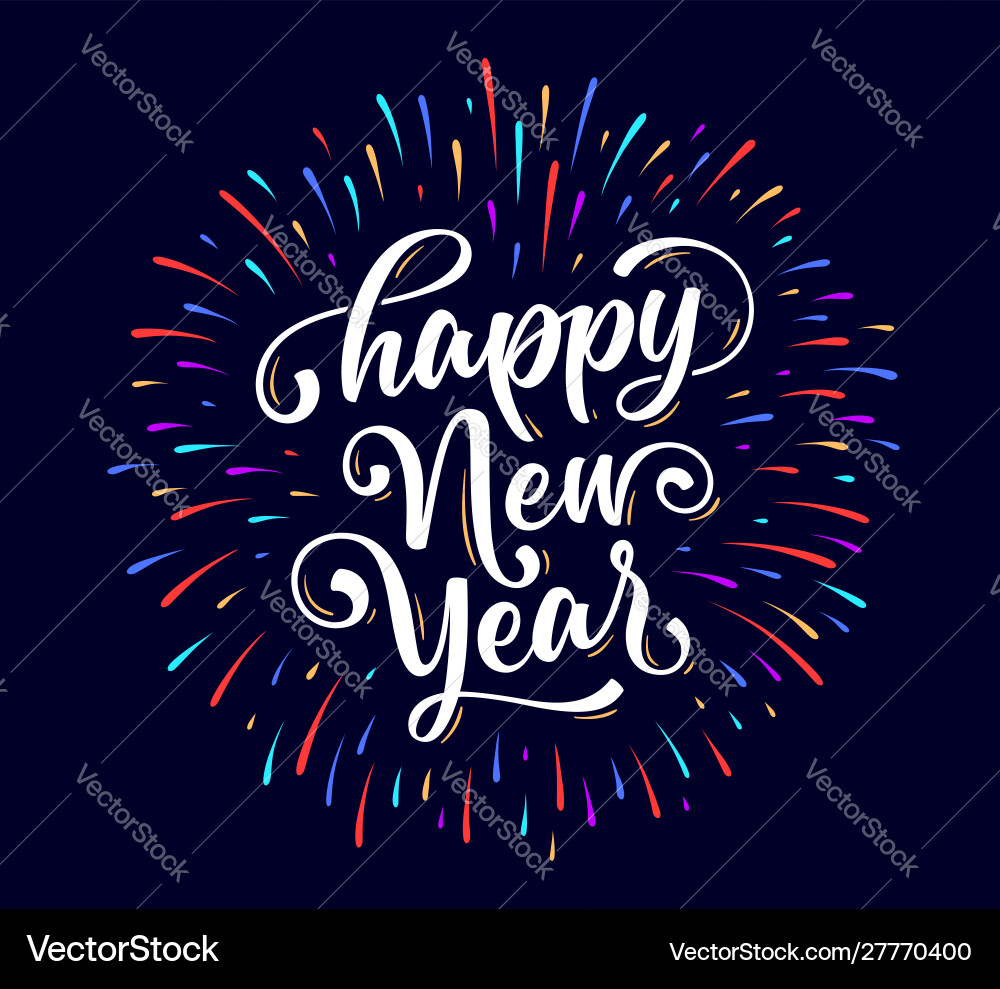 Happy new year lettering text for new year Vector Image
