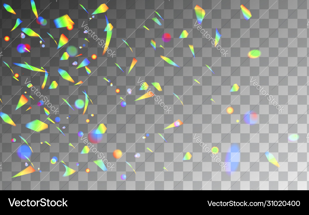 Holographic rainbow confetti isolated on Vector Image