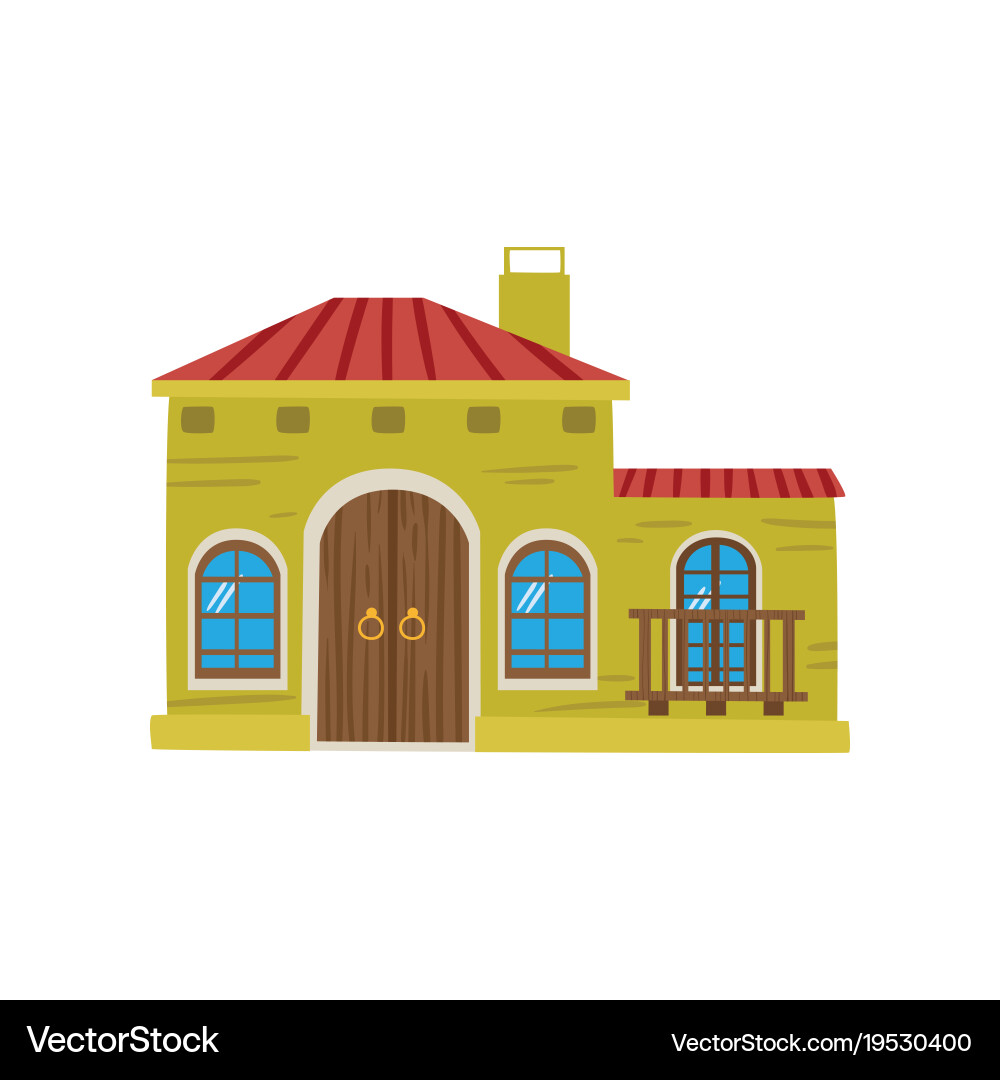 Mexican house facade cartoon Royalty Free Vector Image