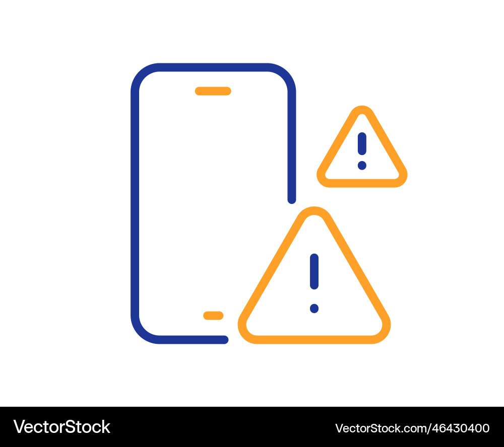 Phone warnings line icon smartphone app sign Vector Image