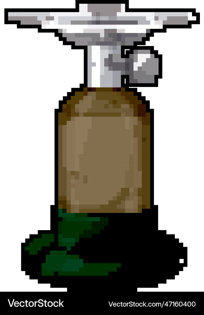 Propane stove camp game pixel art Royalty Free Vector Image