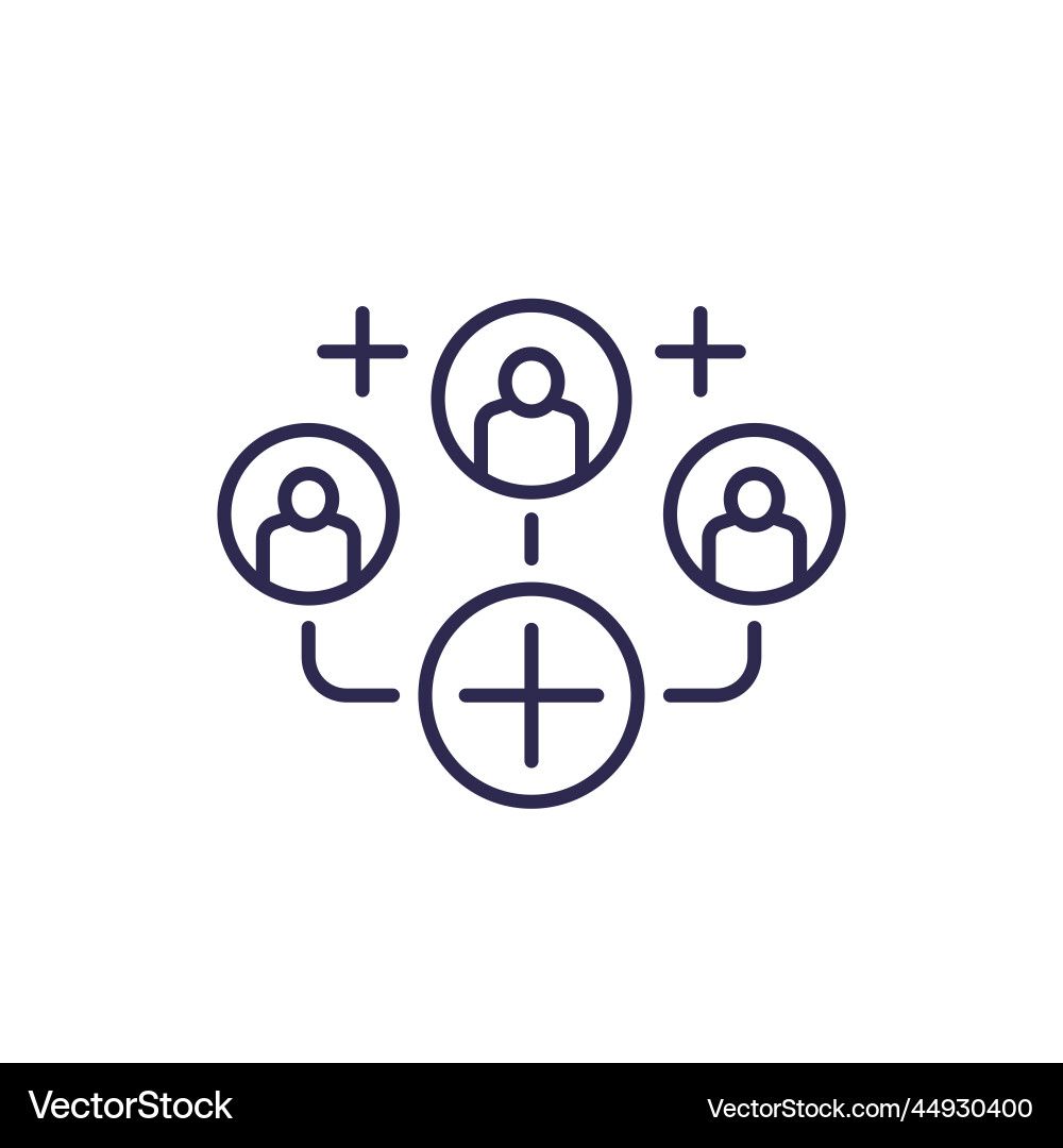 Refer a friend referrals icon line Royalty Free Vector Image