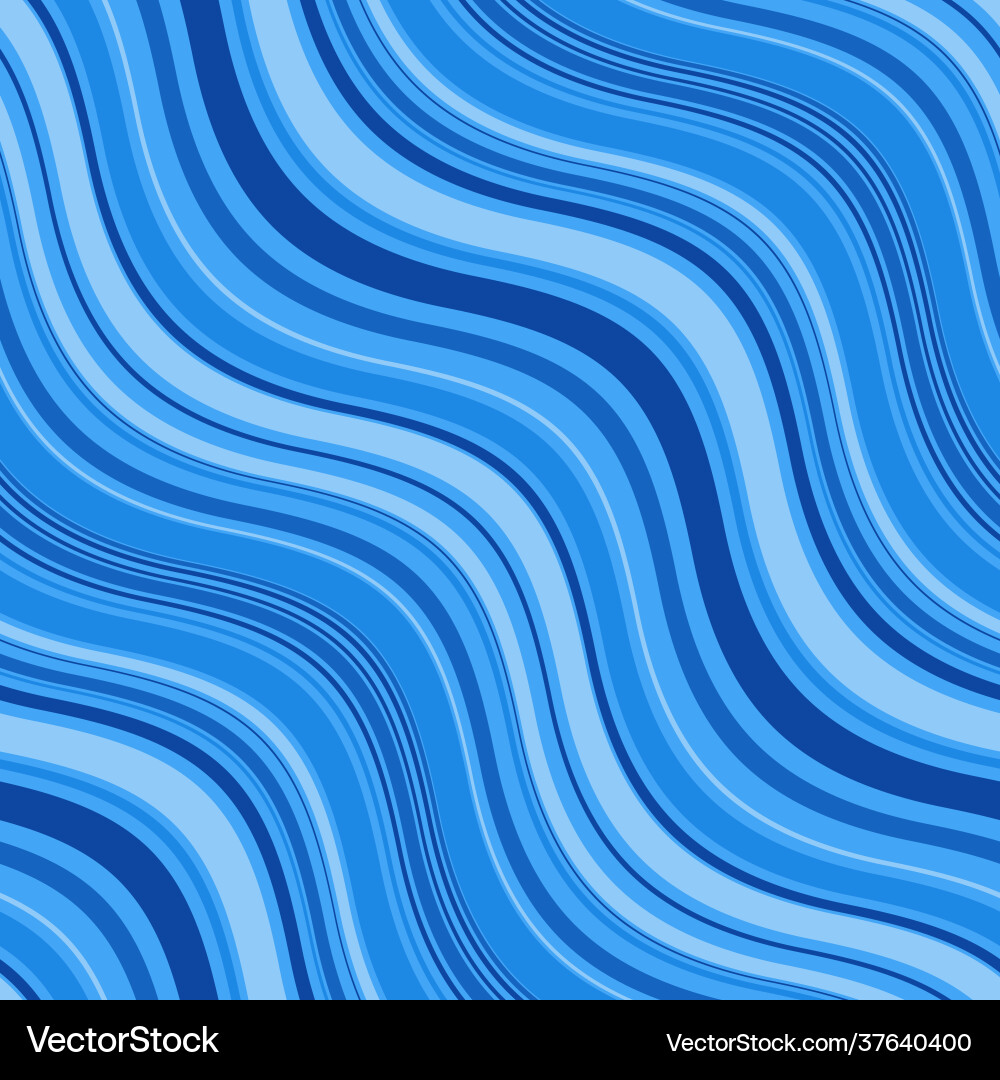 Seamless patterns with colorful waves blue shades Vector Image