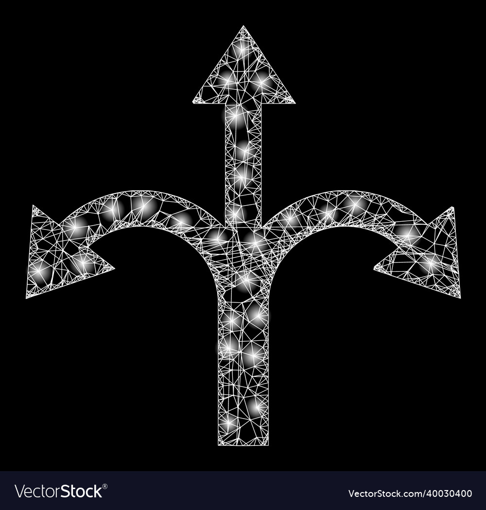Shiny net mesh triple bifurcation arrow Royalty Free Vector Shiny net mesh triple bifurcation arrow Royalty Free Vector