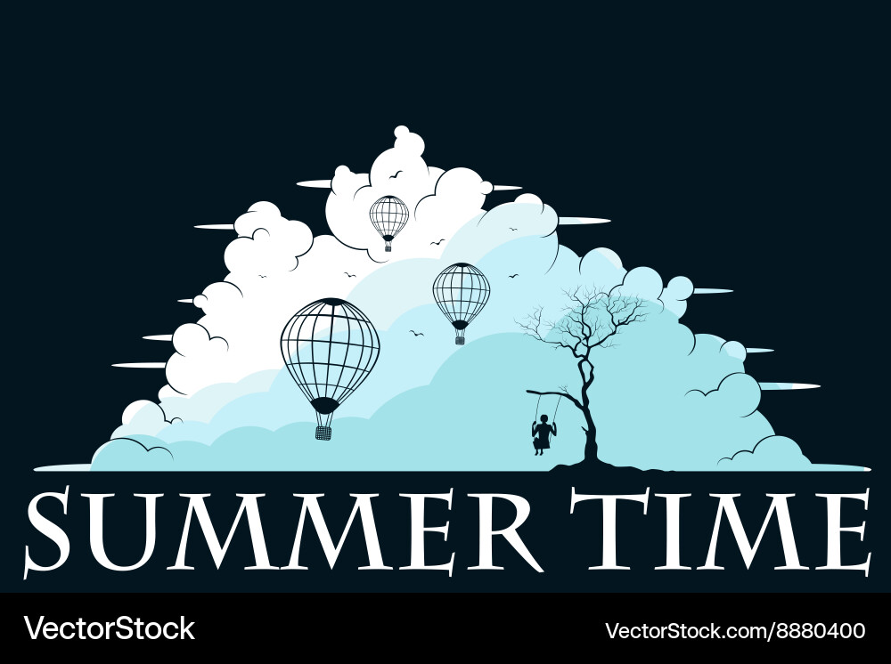 Swing ride - swinging girl Royalty Free Vector Image