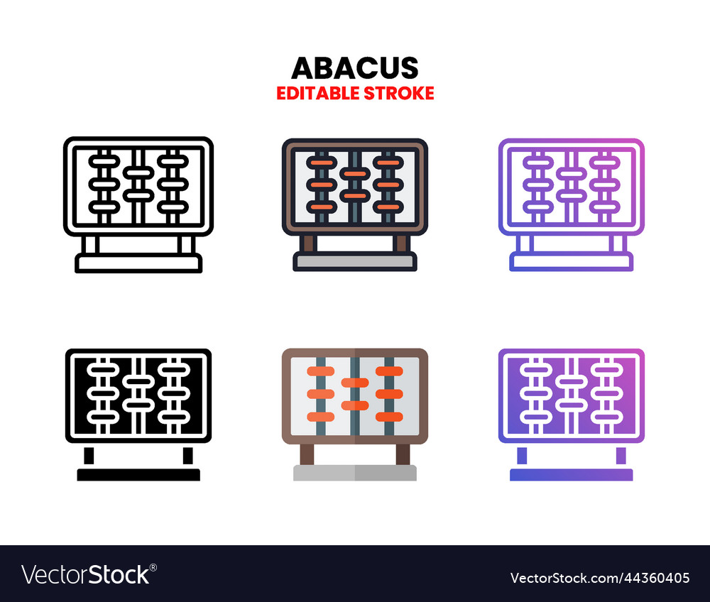 Abacus icon set with different styles Royalty Free Vector