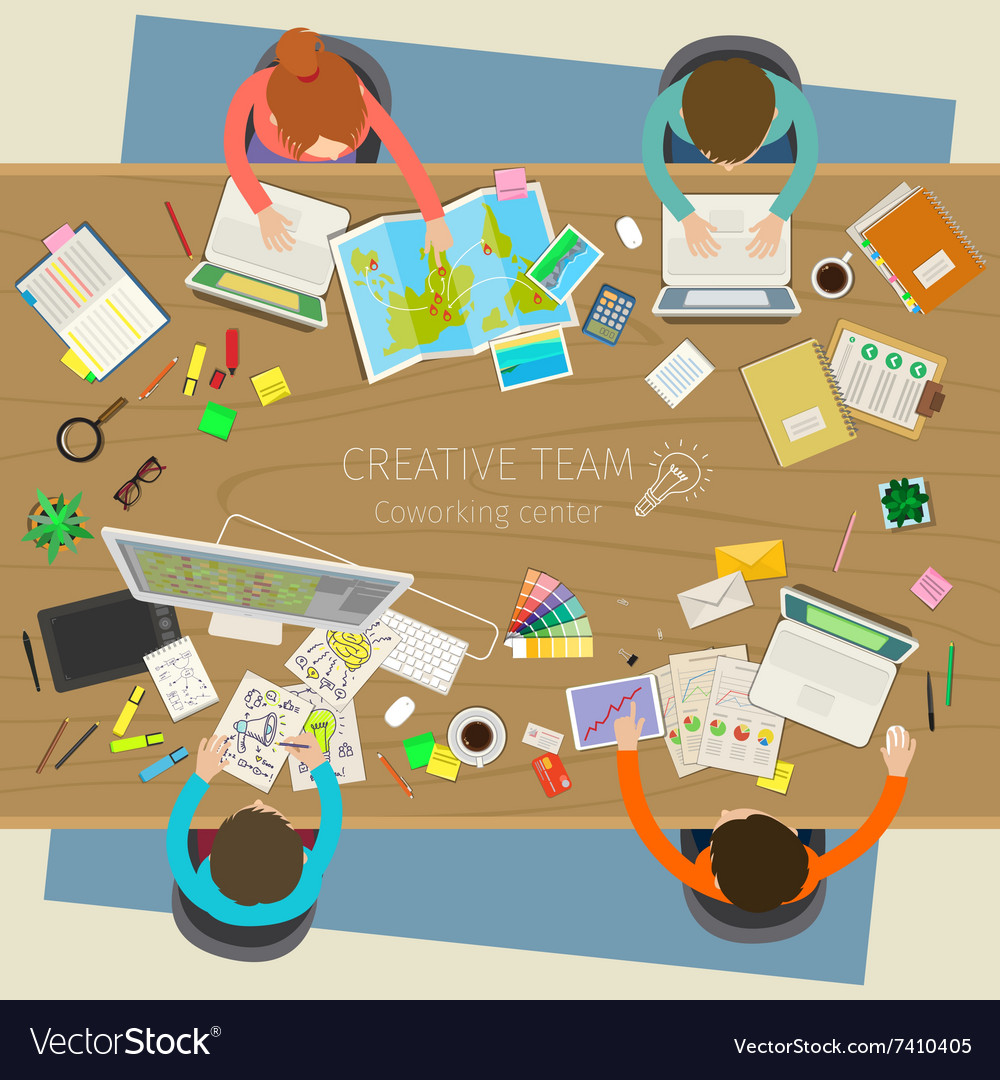 Concept of creative teamwork Royalty Free Vector Image