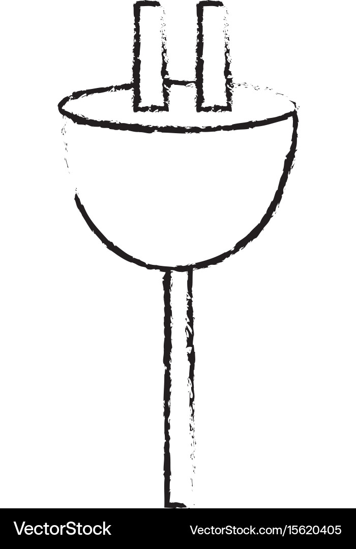 Figure electric power cable to voltage connection Vector Image