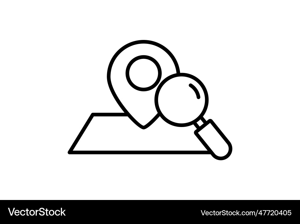 Find location icon with magnifying glass Vector Image