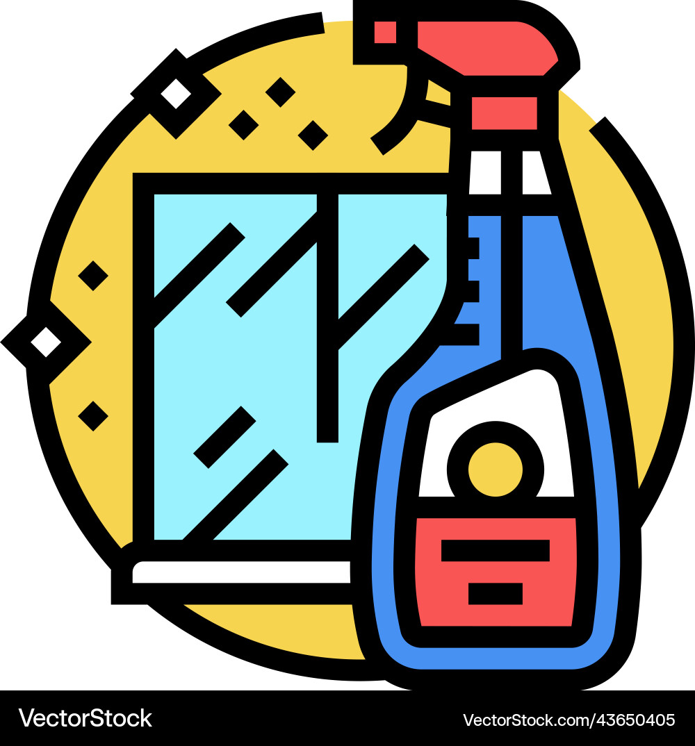 Glass cleaner detergent color icon Royalty Free Vector Image