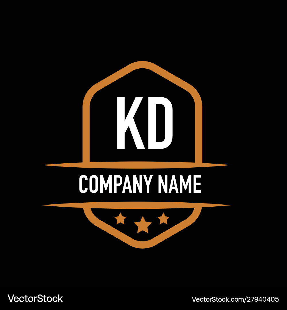 Initial letter kd vintage logo concept graphic Vector Image