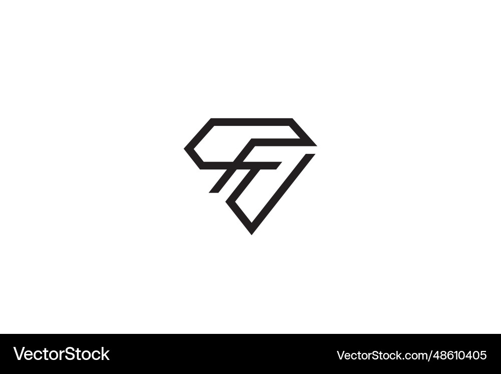 Letter f diamond logo design Royalty Free Vector Image