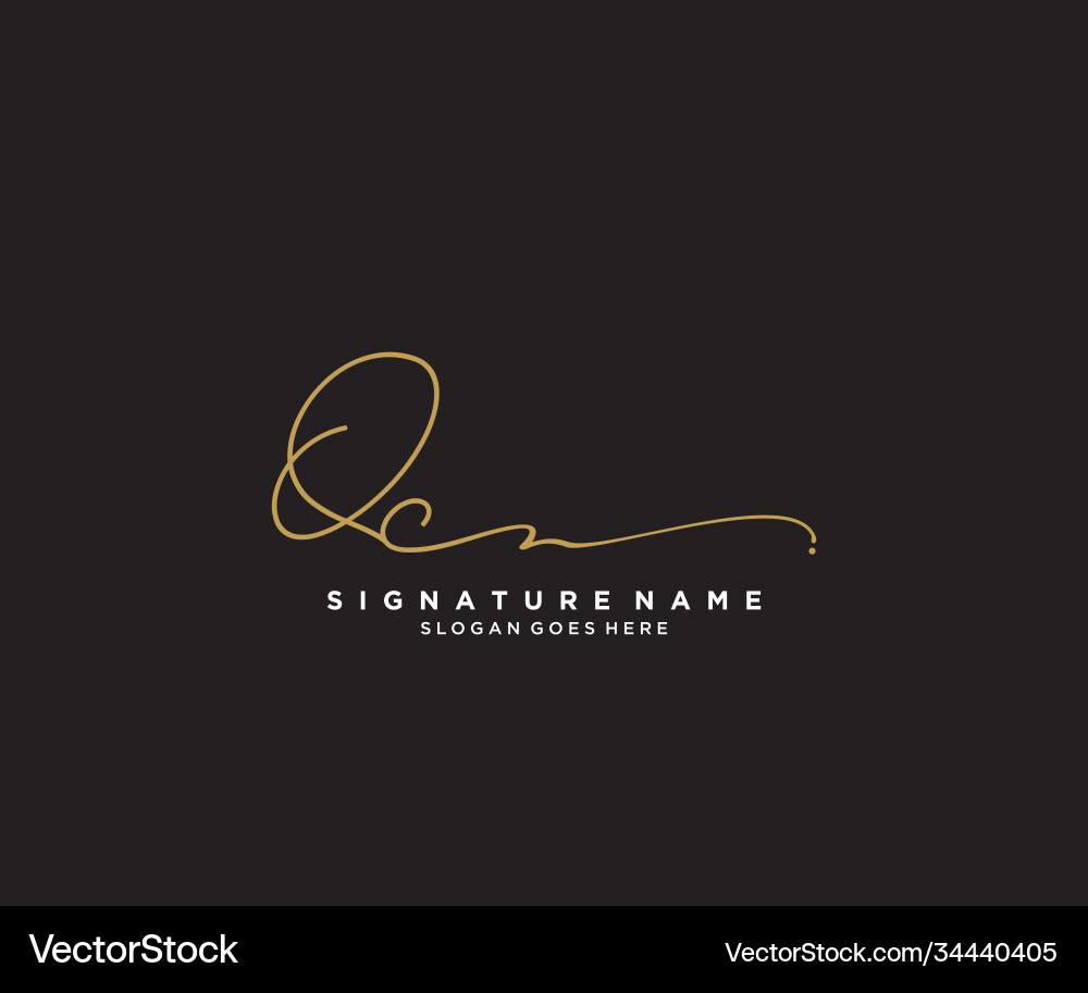 Letter qc signature logo template Royalty Free Vector Image