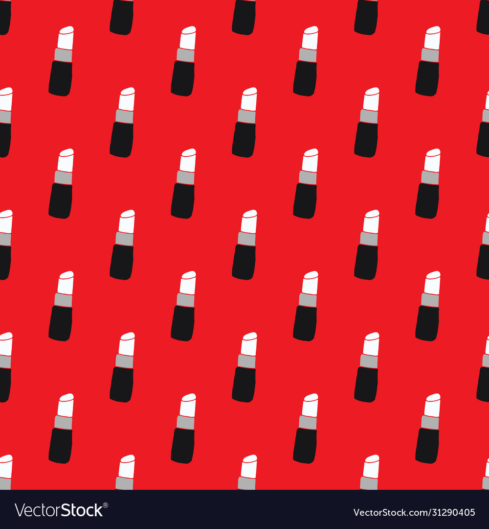 Lipstick seamless pattern hand drawn fashion Vector Image