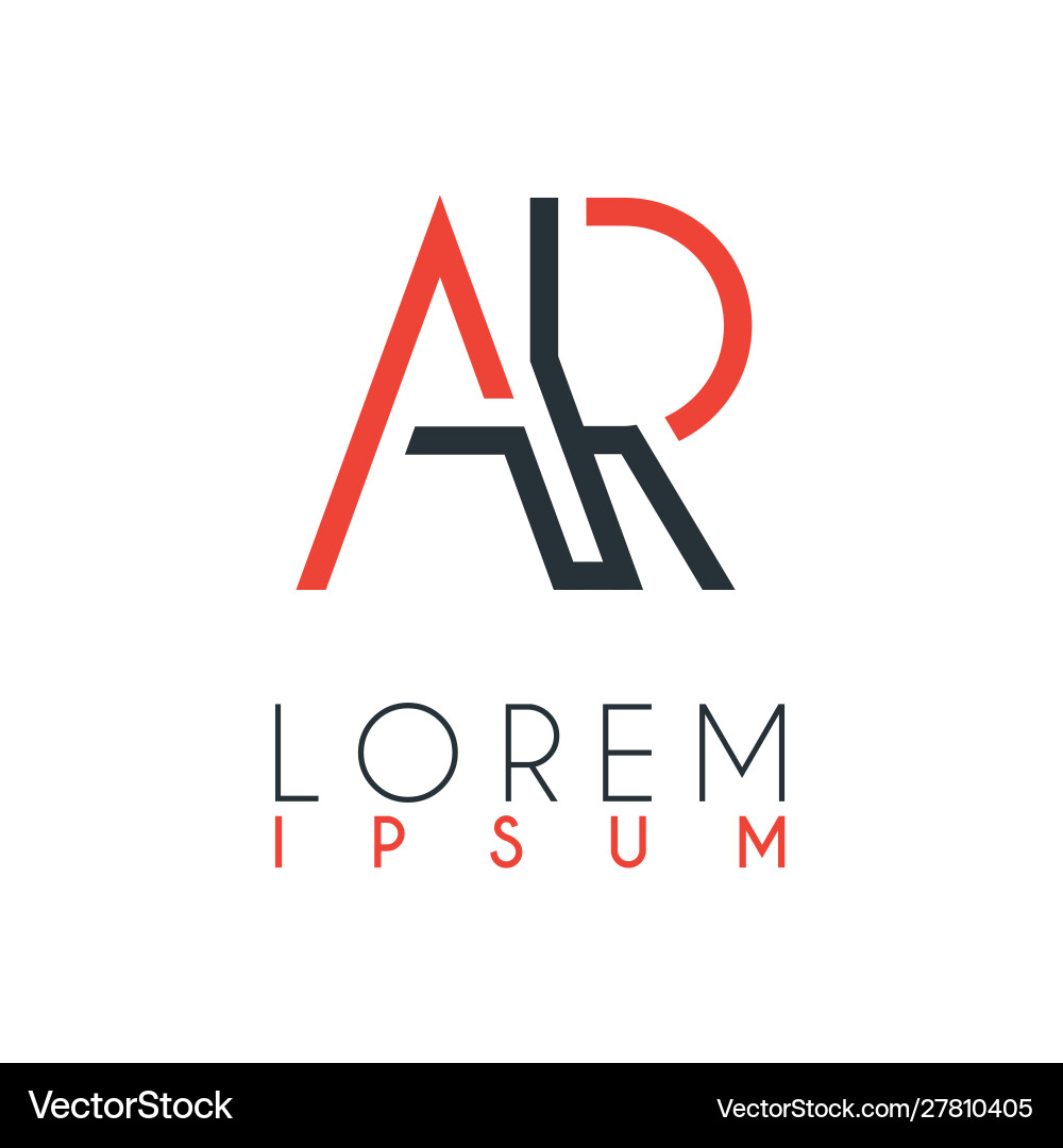Logo between letter a and letter r or ar Vector Image