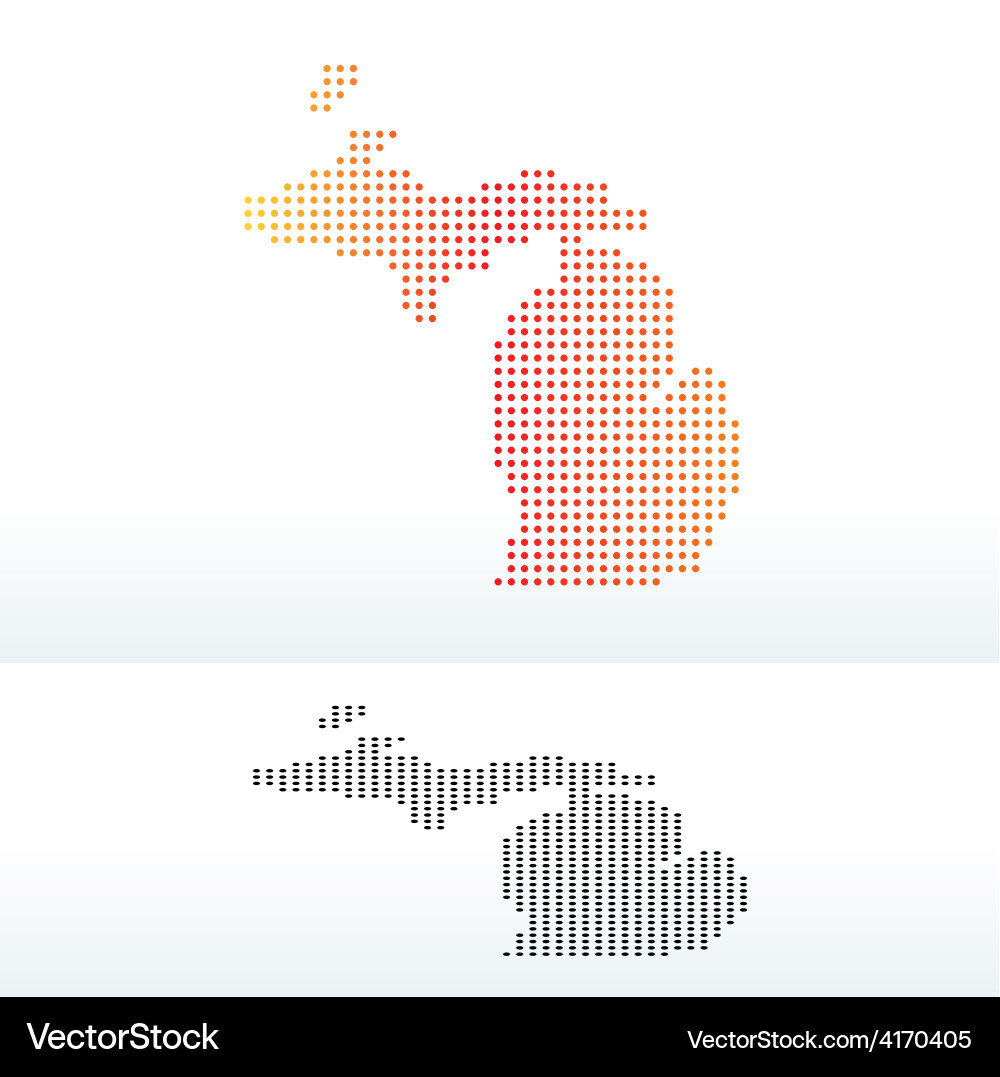 Map of usa michigan state with dot pattern Vector Image