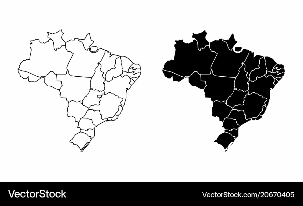Maps of brazil Royalty Free Vector Image - VectorStock