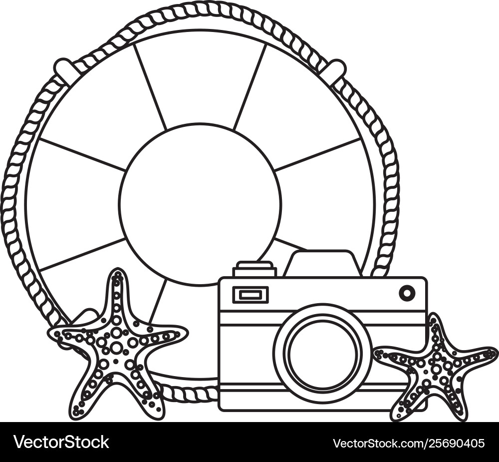 Marine float with camera photographic and starfish