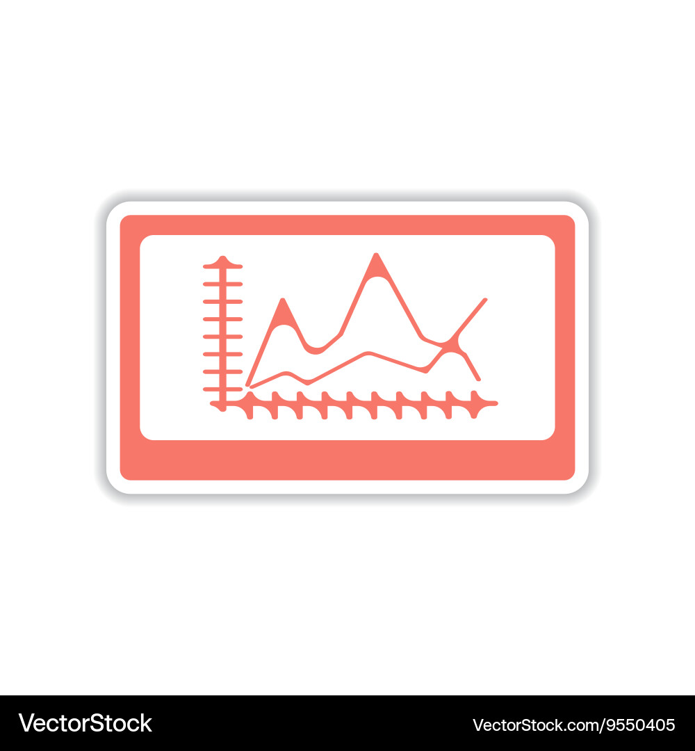 Paper sticker on white background economic graph Vector Image