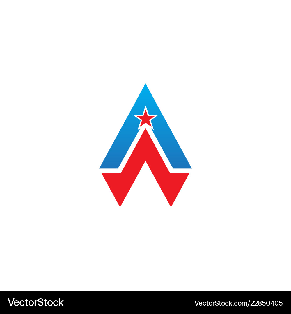 Triangle shape star company logo Royalty Free Vector Image