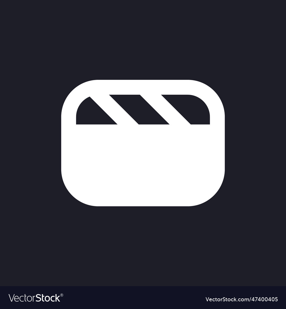 Video file white pixel perfect solid ui icon Vector Image