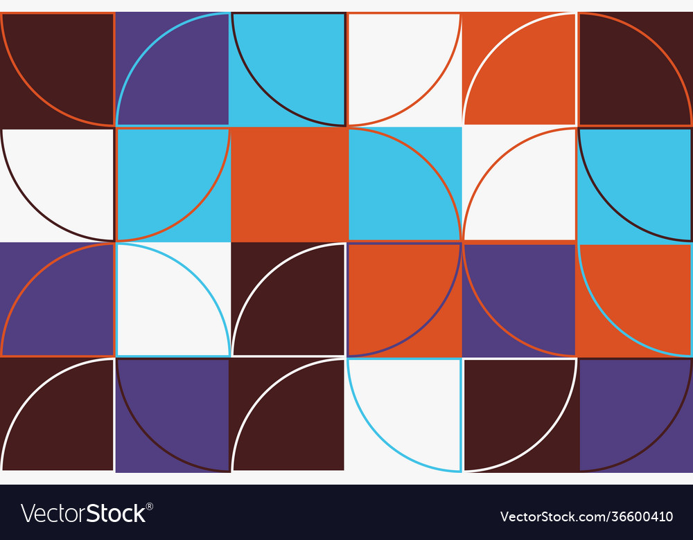 Abstract linear pattern with geometric shapes Vector Image