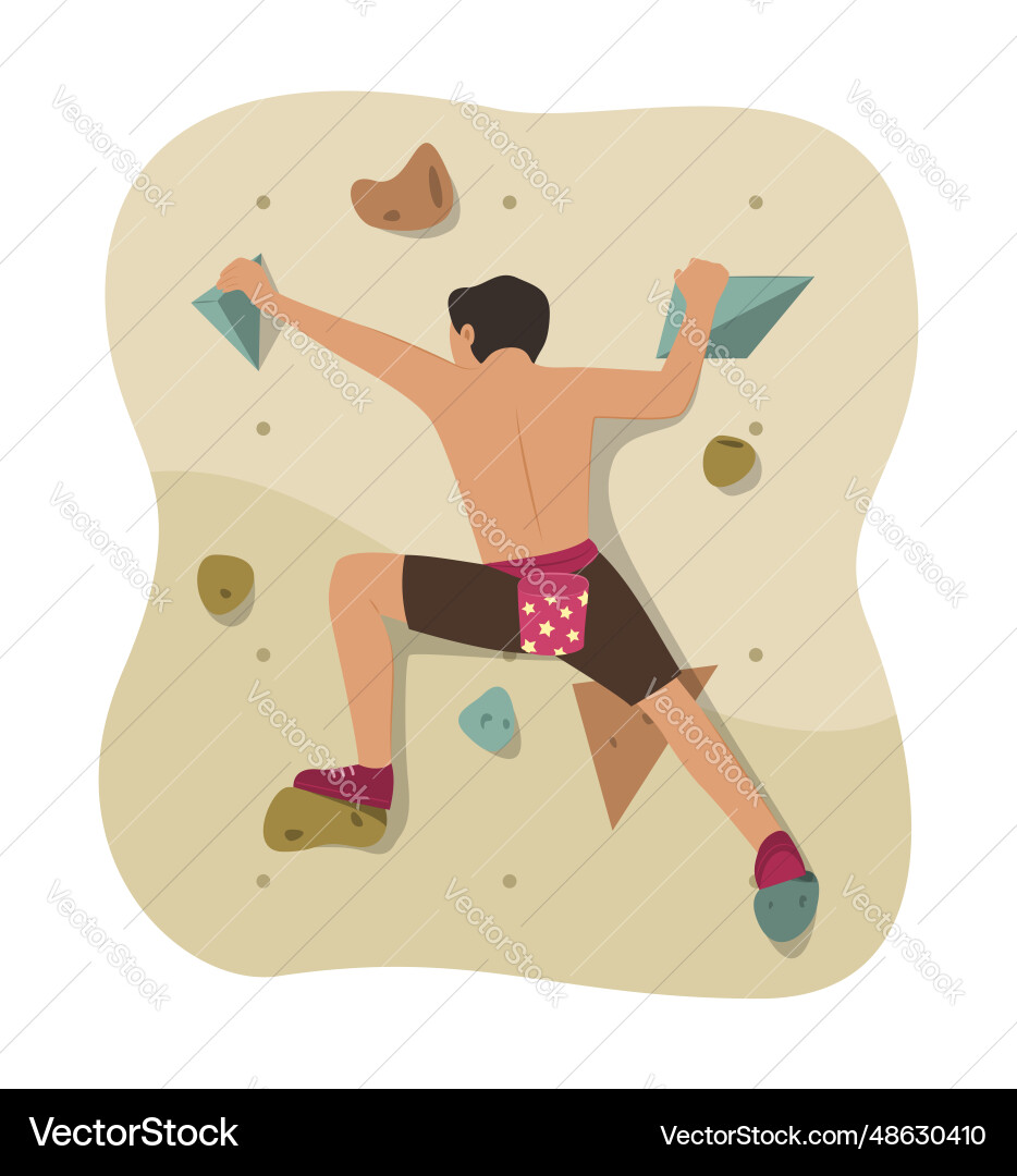 Athlete man sport climbing concept Royalty Free Vector Image
