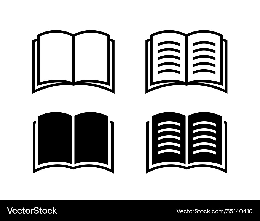 Book icon isolated sign collection simple Vector Image