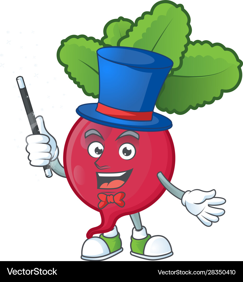 Cartoon character red radish performance as a Vector Image