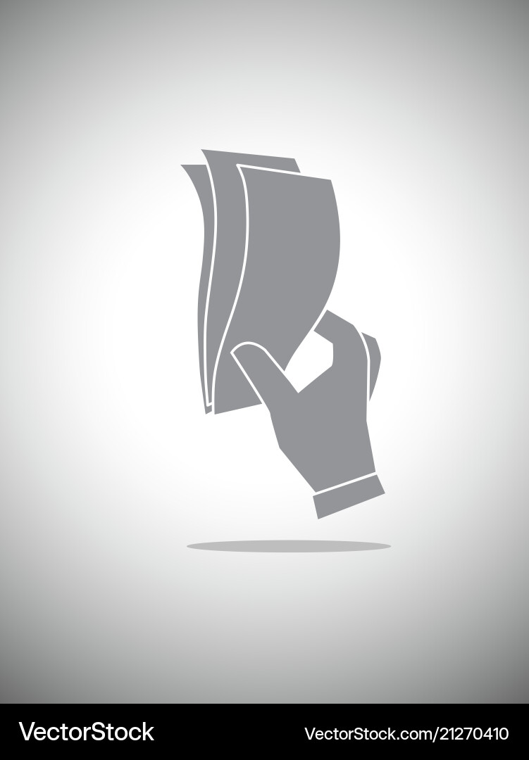 Cash icon on a gray background Royalty Free Vector Image
