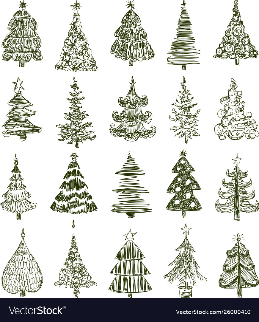 Christmas trees Royalty Free Vector Image - VectorStock