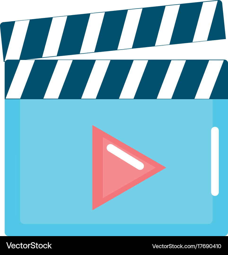 Clapperboard with video movie studio icon Vector Image