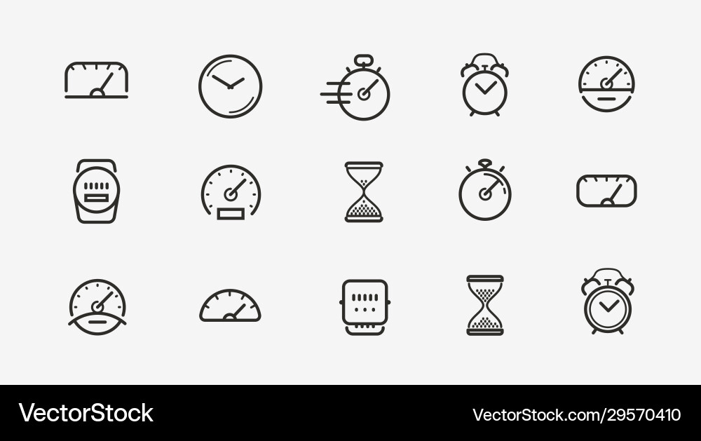 Clock icon set time stopwatch watch symbol Vector Image
