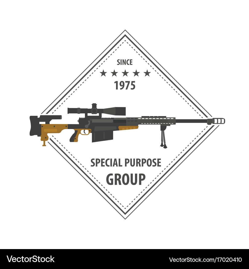 Firearm logo template guns rifles badge flat Vector Image
