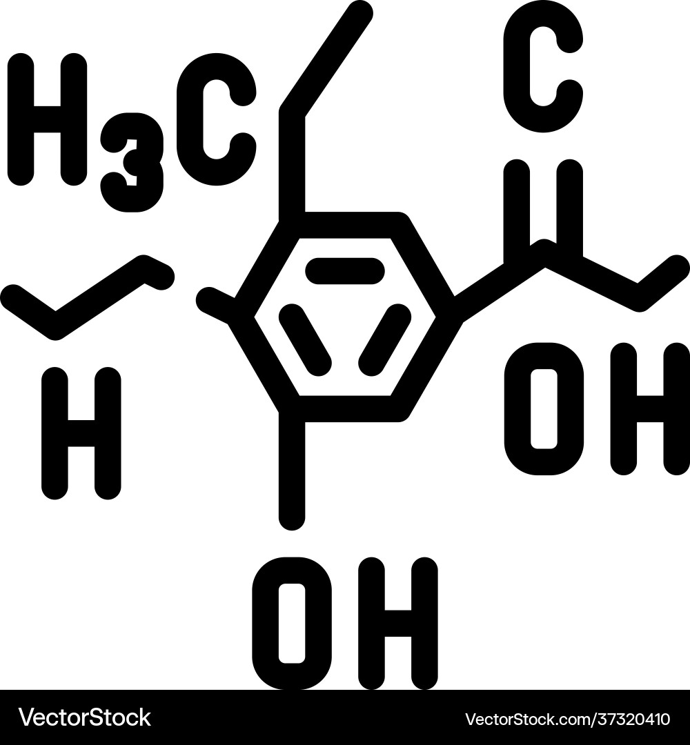 Formula food additives line icon Royalty Free Vector Image