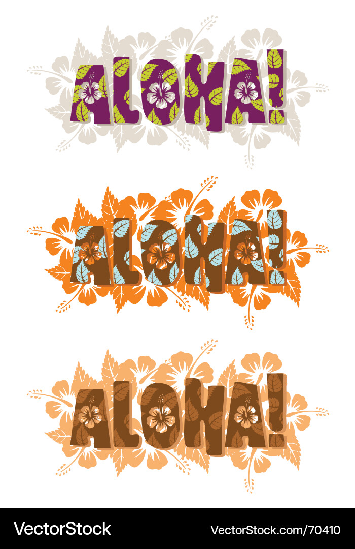 Illustration of aloha word Royalty Free Vector Image