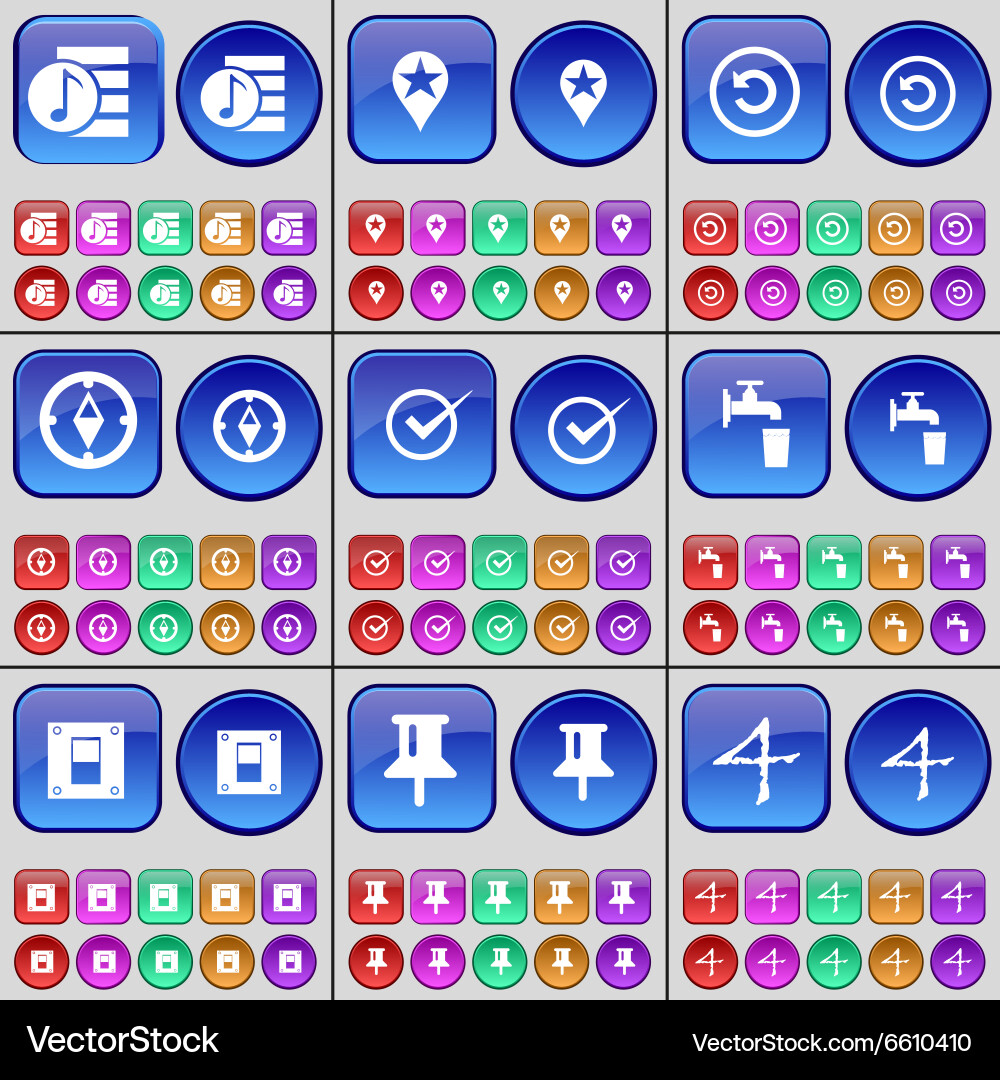 Music file checkpoint reload compass tick tap Vector Image