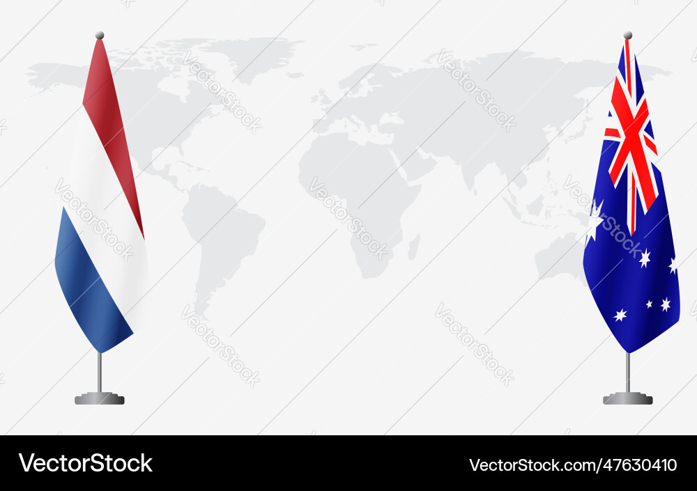 Netherlands and australia flags for official Vector Image
