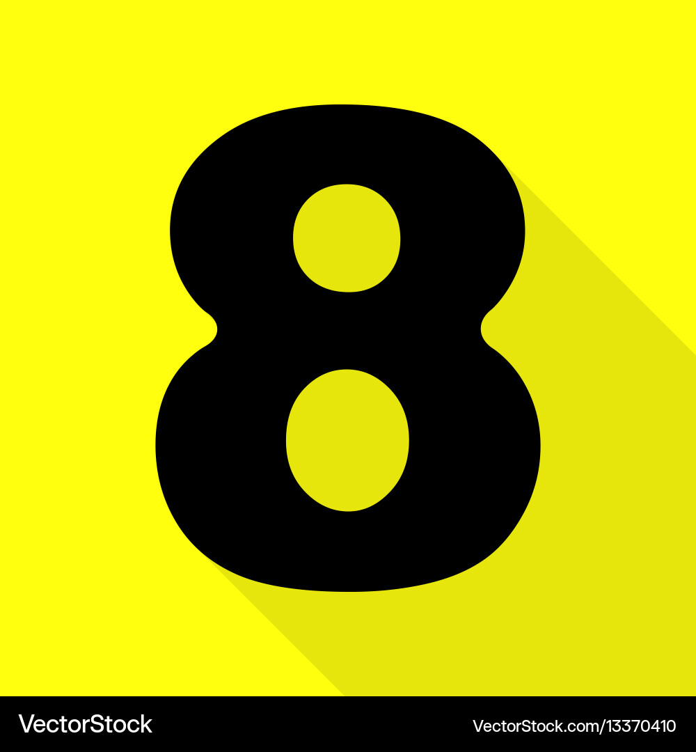 Number 8 sign design template element black icon Vector Image
