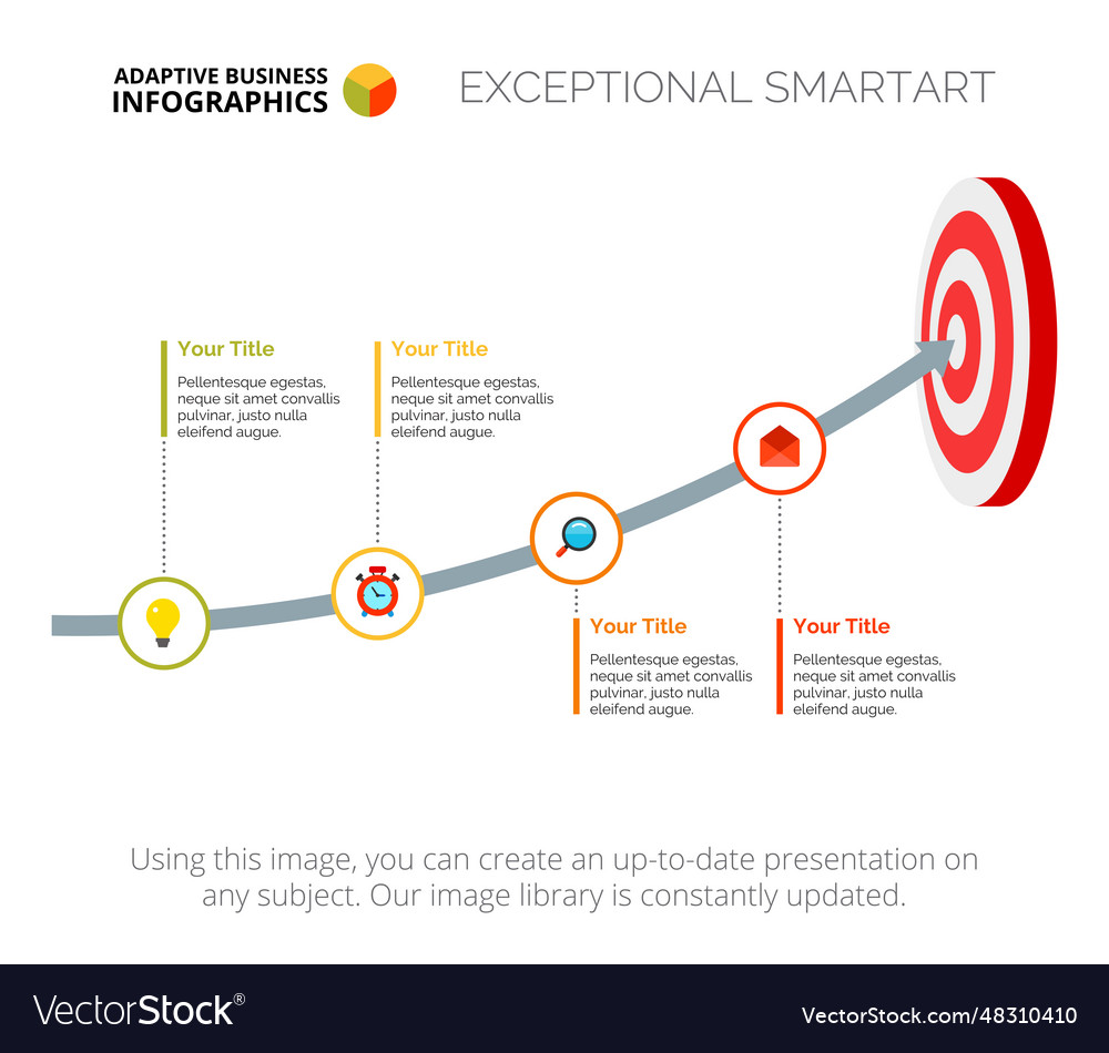 Process chart with four elements template Vector Image