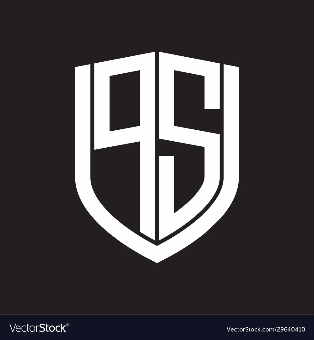 Ps logo monogram with emblem shield design Vector Image