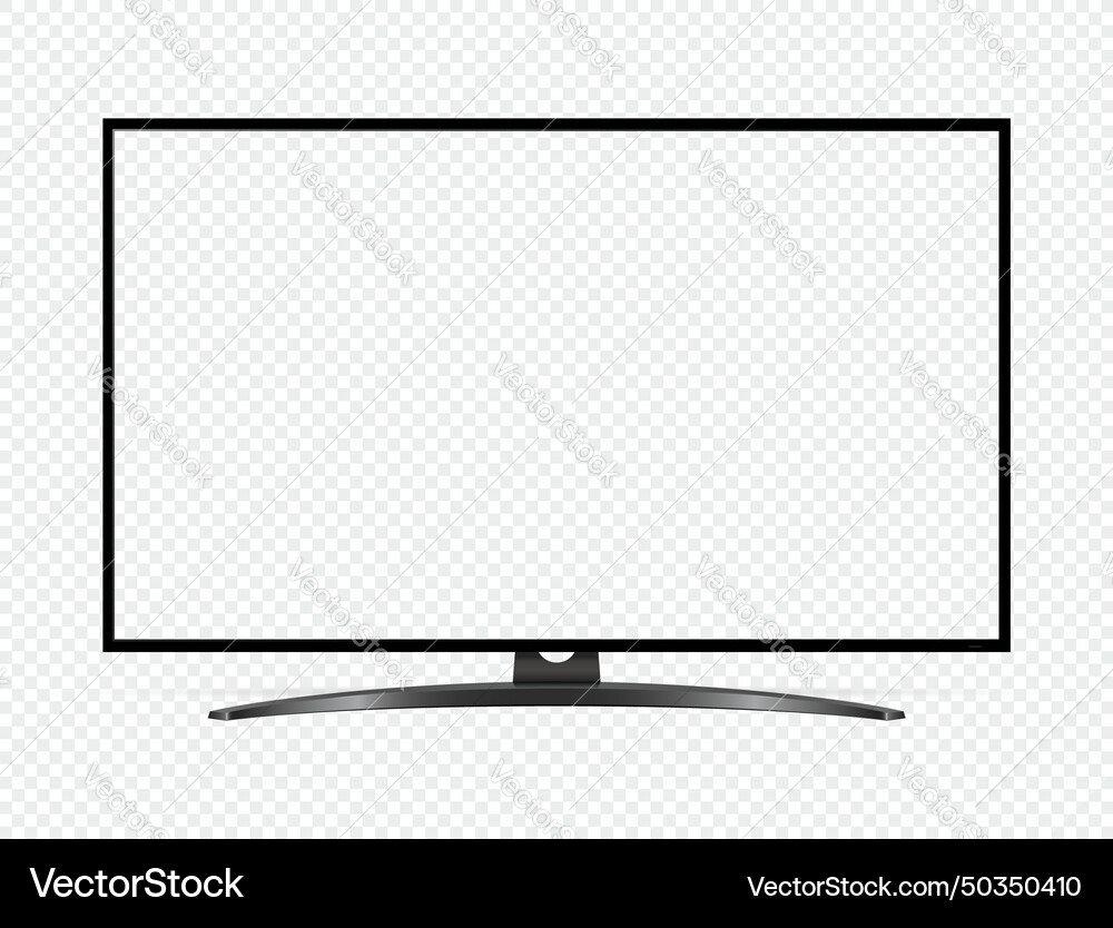 Realistic tv screen smart with transparent Vector Image