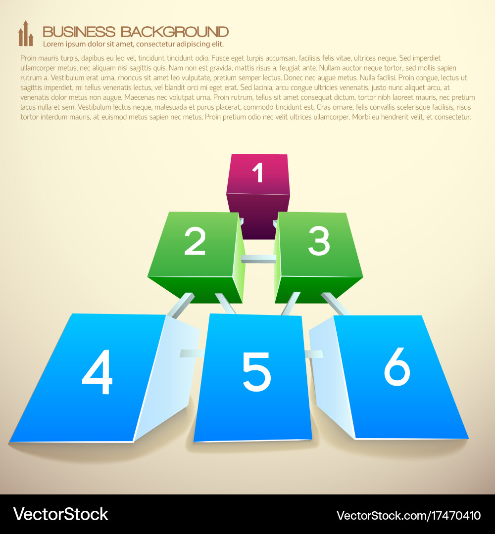 Rows of blocks business infographics Royalty Free Vector