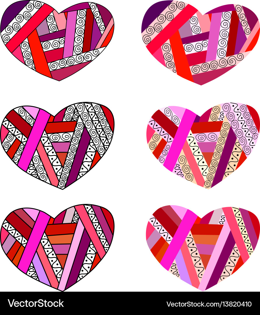 Set of hearts Royalty Free Vector Image - VectorStock