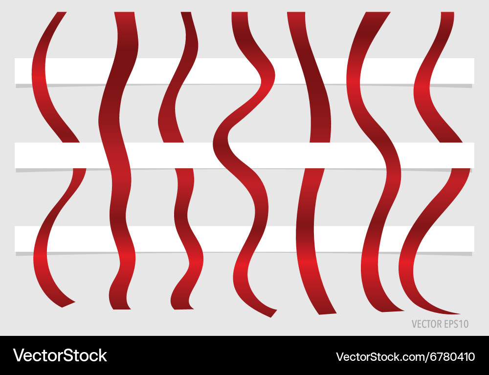 Shiny red ribbon on white background with copy Vector Image
