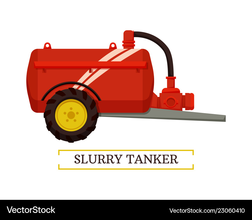 Slurry tanker machinery icon Royalty Free Vector Image
